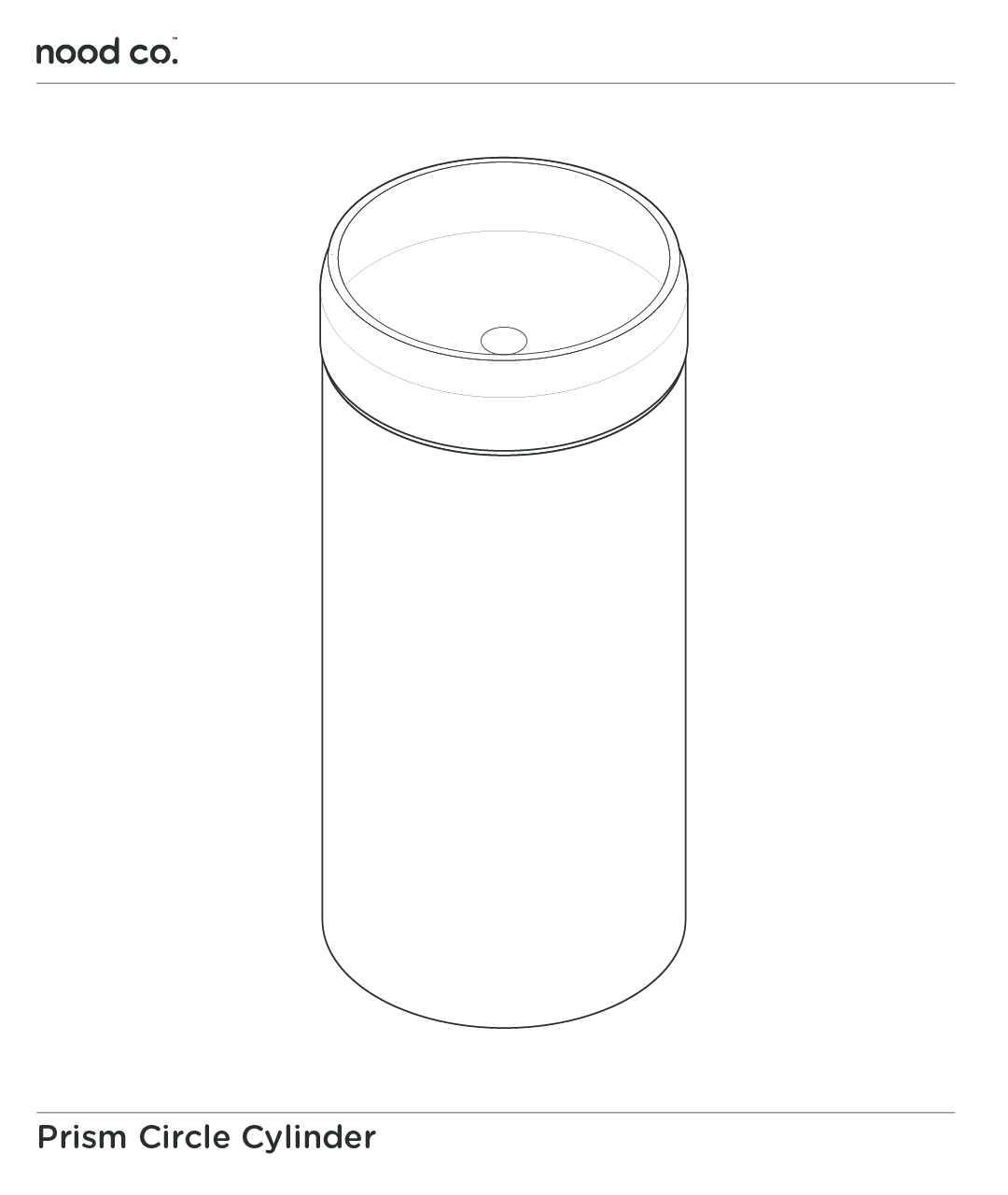 Cylinder - Prism Circle Basin in Ivory | Nood Co